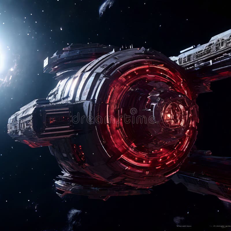 A Space Station Orbiting a Red Dwarf Star Its Heat Shields Prot Stock ...