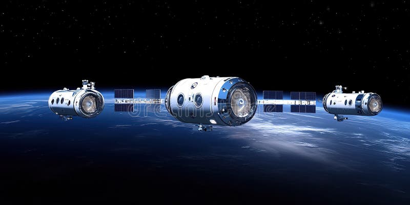 Space Station Orbits Earth Showcasing Advanced Technology and Human ...