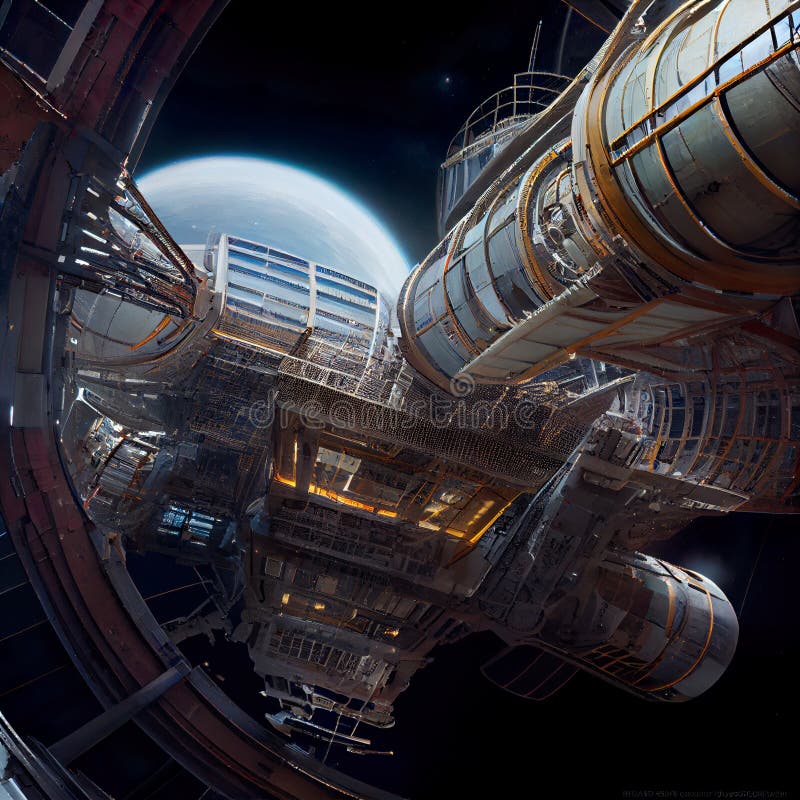 Space station stock illustration. Illustration of vehicle - 276101542