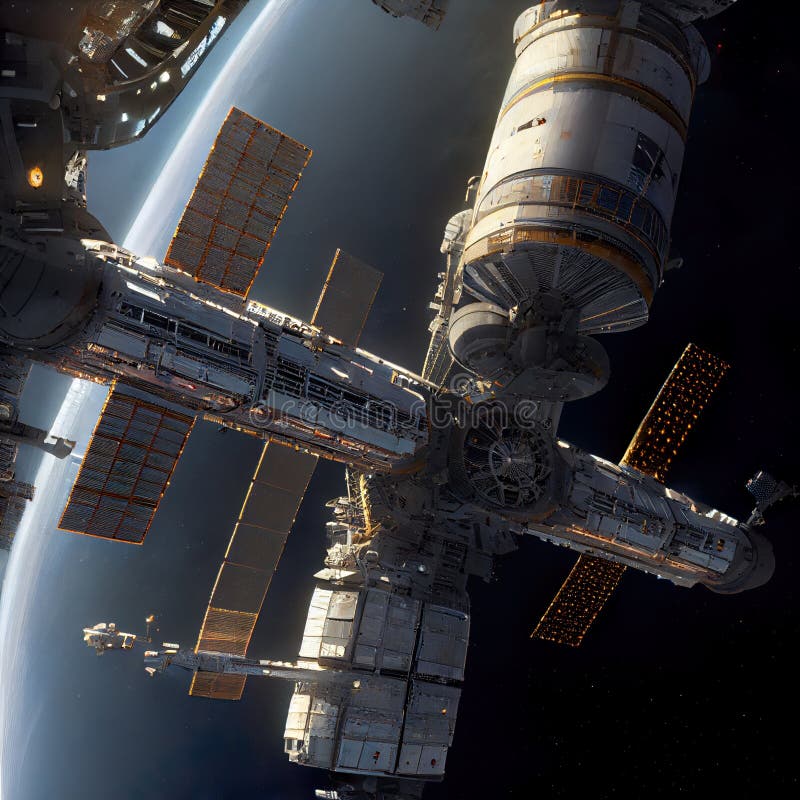 Space station stock illustration. Illustration of spacecraft - 276101491
