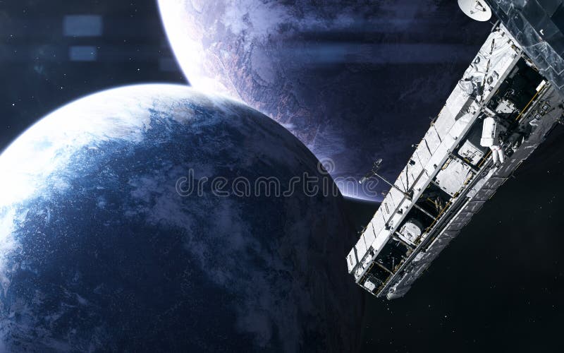 Space Station among Planets in Deep Space Stock Photo - Image of nature ...