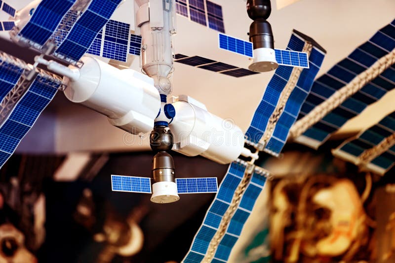 Space station Sputnik stock image. Image of spacecraft - 168684821