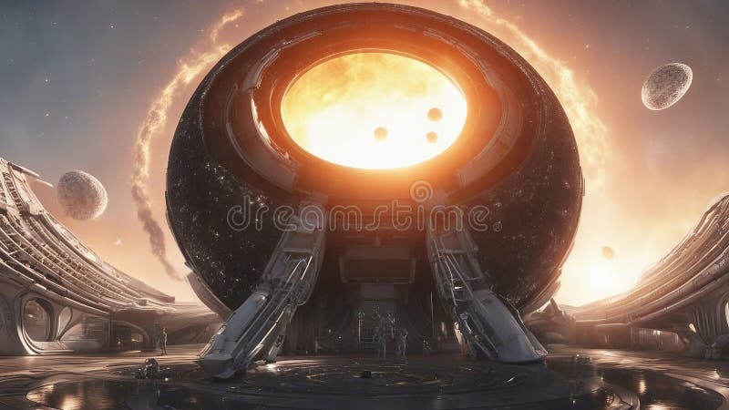 A Space Station in Space Alien Space Center - Cartoon Illustration ...