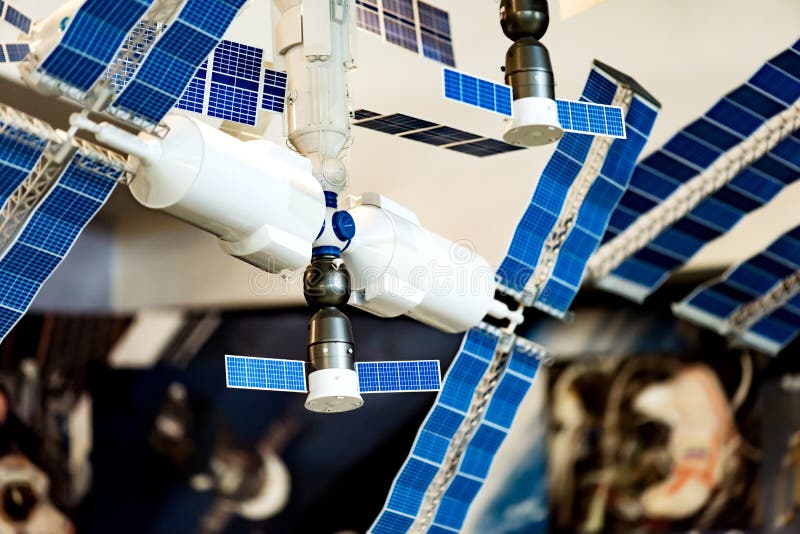 Space station Sputnik stock image. Image of orbit, future - 168682099