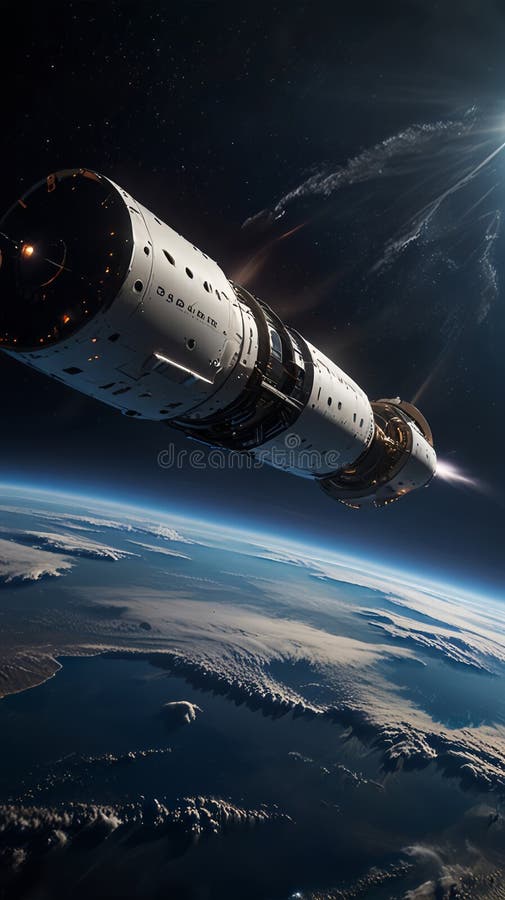 Space Station Tube Rocket stock photo. Image of earth - 344624792
