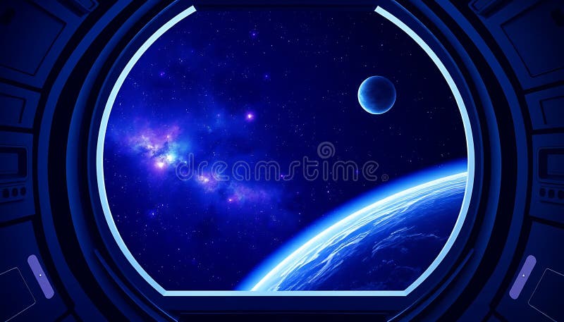 Space Station Window View of Earth, Orbital Perspective Generative AI ...