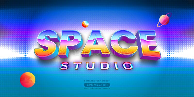 Space Studio Retro Editable Text Effect Style with Vibrant Theme ...