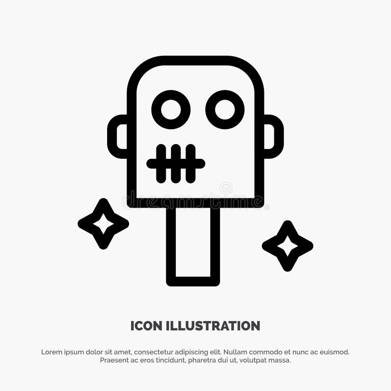 Space, Suit, Robot Line Icon Vector Stock Vector - Illustration of ...