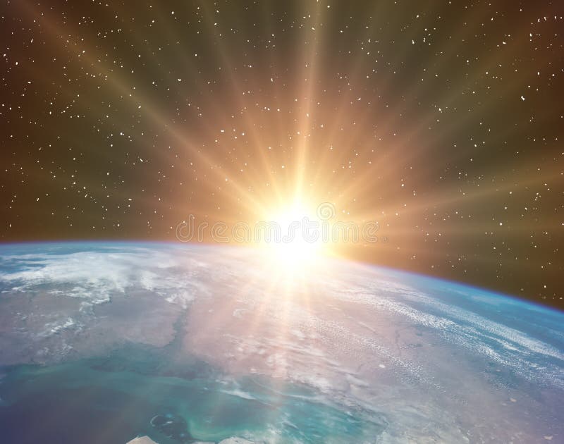 Space and Sunrise. the Elements of this Image Furnished by NASA Stock ...