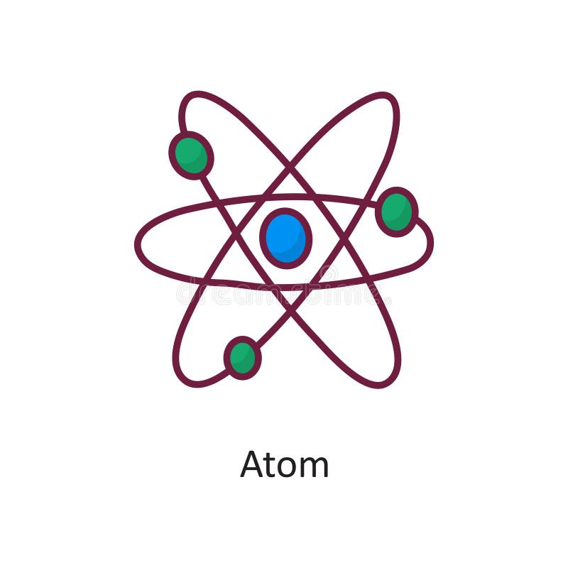 Atom Vector Fill Outline Icon Design Illustration. Space Symbol on ...
