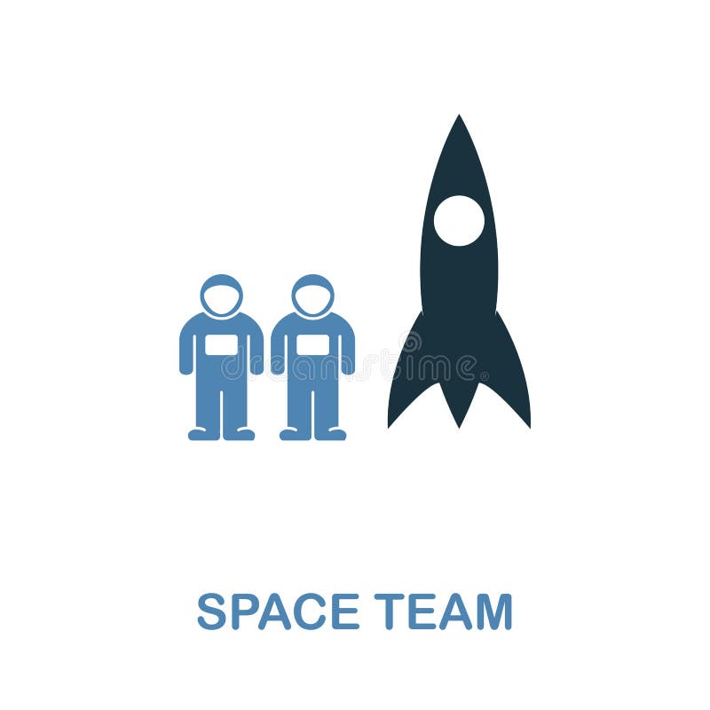 Space Team Icon in 2 Color Design. Pixel Perfect Simple Pictogram Space ...