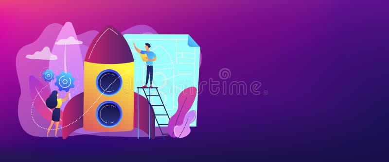 Space Technology Concept Banner Header. Stock Vector - Illustration of ...