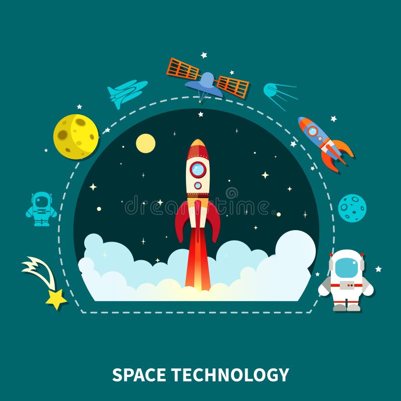 Space Technology Concept stock vector. Illustration of cosmos - 83454518