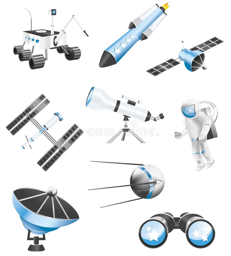 Space technology icons stock vector. Illustration of radio - 31799308