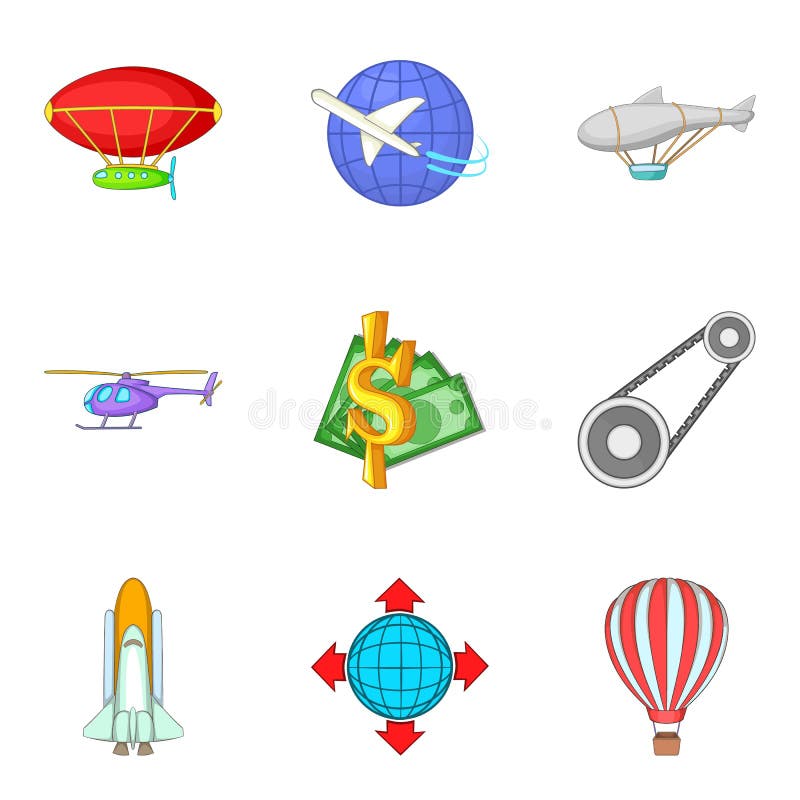 Space Technology Icons Set, Cartoon Style Stock Vector - Illustration ...