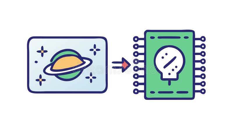 Space Technology Integration Icon, Celestial Hardware, Advanced ...