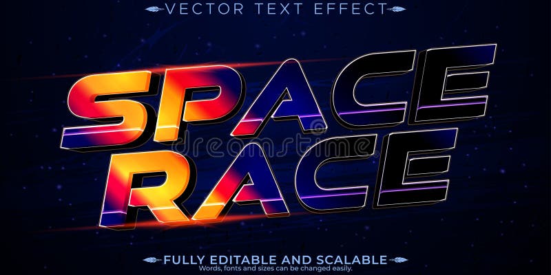 Space Text Effect, Editable Gaming and Cyber Text Style Stock Vector ...