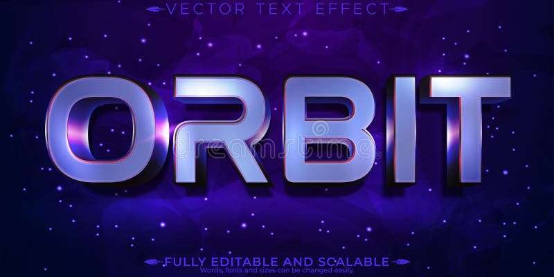 Space Text Effect, Editable Orbit and Galaxy Text Style Stock Vector ...