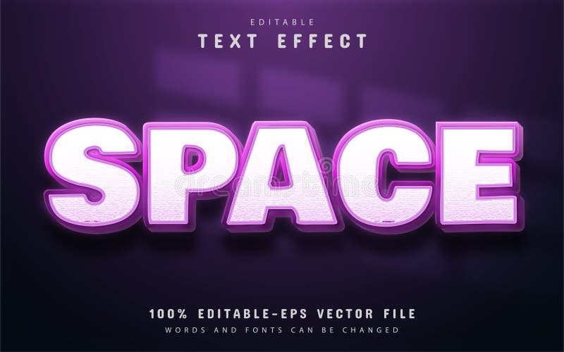 Space Text, Purple Gradient Text Effect Editable Stock Vector ...
