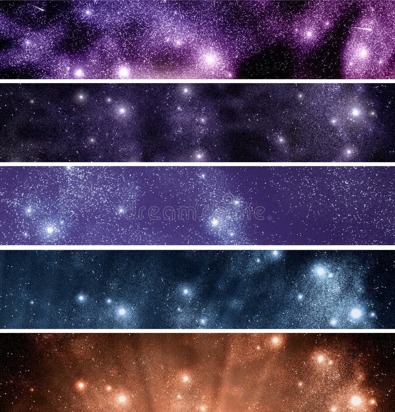 Space theme banners set stock illustration. Illustration of black ...