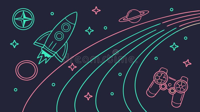 Space Theme Rocket Game Controller Elements Vector Design Generative AI ...