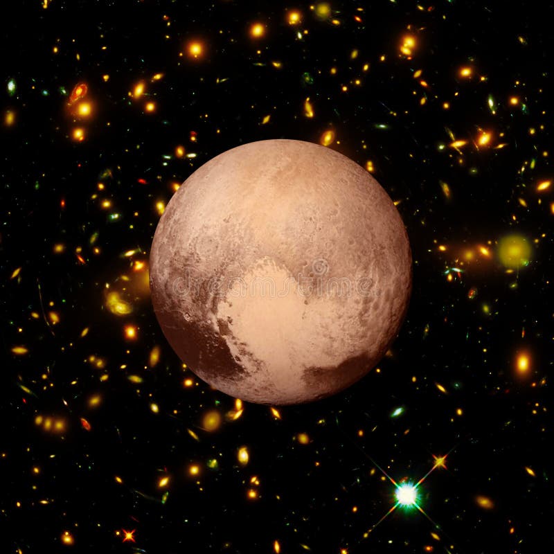 Pluto Against the Stars and Galaxies. the Elements of this Image ...