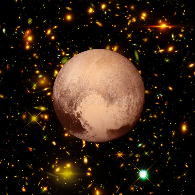 Pluto Against the Stars and Galaxies. the Elements of this Image ...