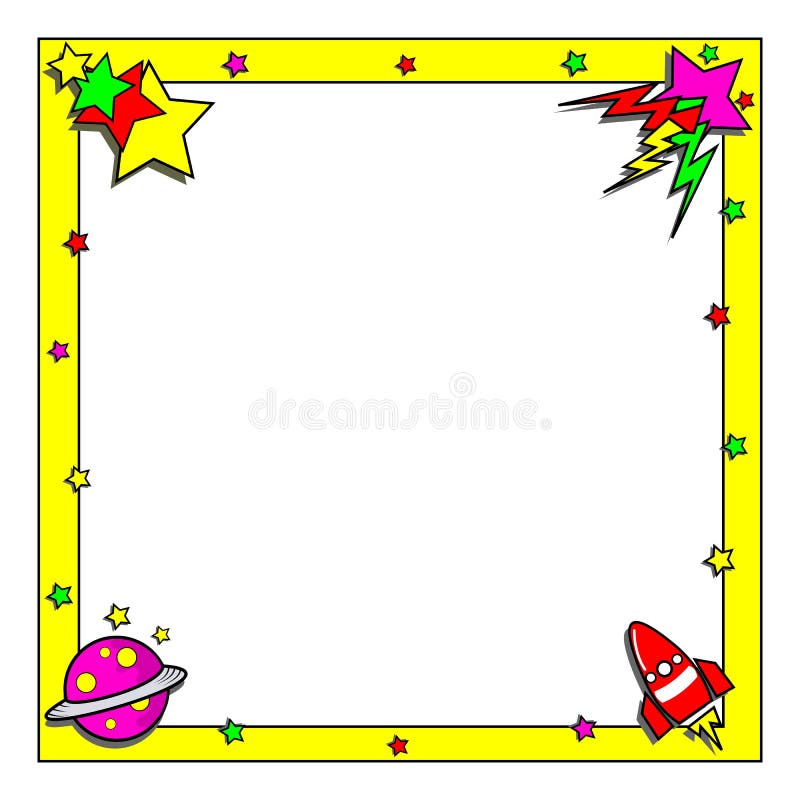 Space themed border frame stock vector. Illustration of design - 28461055