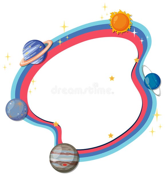 Space-themed Frame with Planets and Stars Stock Vector - Illustration ...