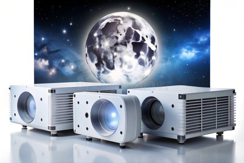 Space Themed Moonlight Projectors with Clear Beams Displaying Moon and ...