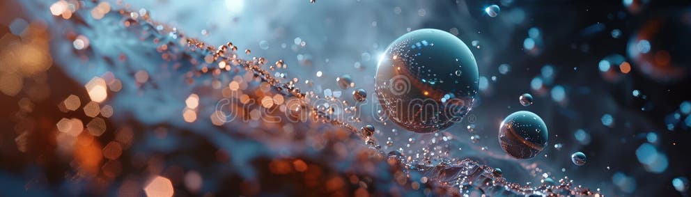 Space Themes Visualized through Abstract 3D Models Stock Illustration ...