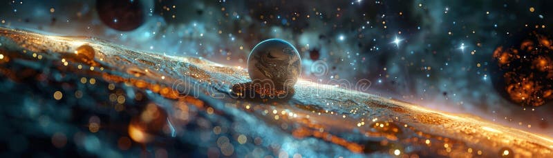 Space Themes Visualized through Abstract 3D Models Stock Illustration ...