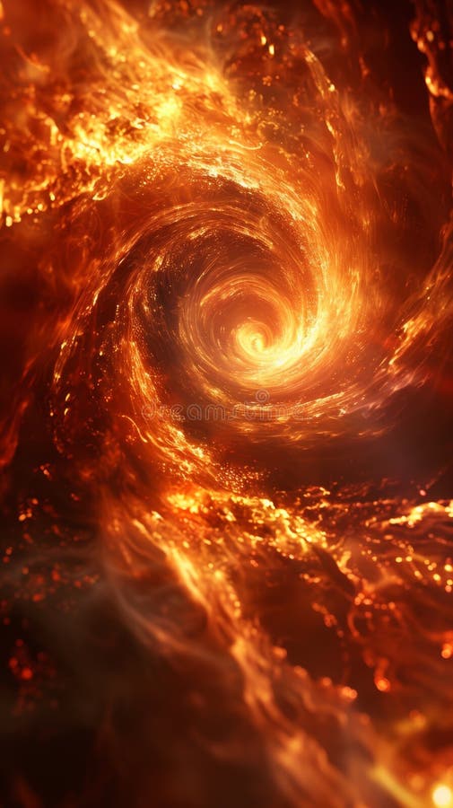 Space-time Tunnel, Fiery Vortex Spiraling into a Dynamic Display of ...
