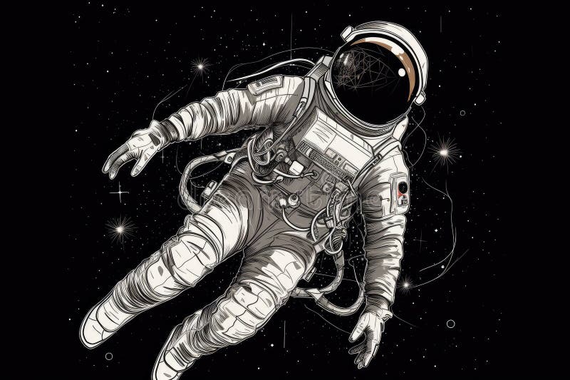 Space Tourist Floating in Zero Gravity, with the Stars Above Stock ...