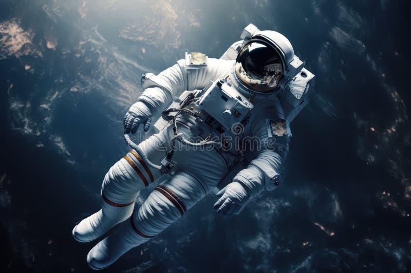 Space Tourist Floating in Zero Gravity, with the Stars Above Stock ...