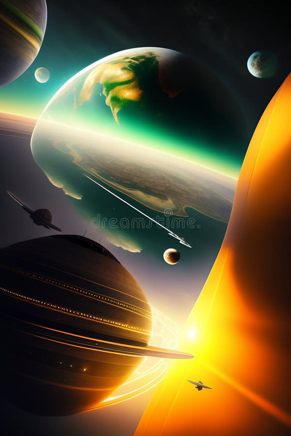 Space Transport between Planets Stock Illustration - Illustration of ...