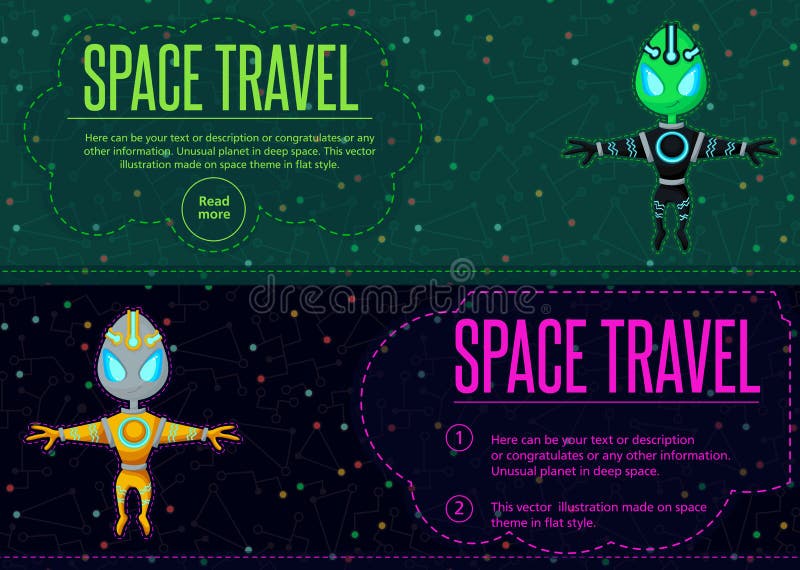 Space Travel. Vector Illustration in Style Flat Stock Vector ...