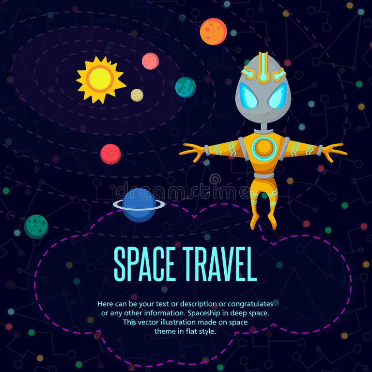 Space Travel. Vector Illustration in Style Flat Stock Vector ...