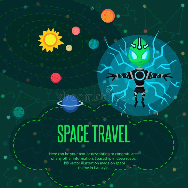 Space Travel. Vector Illustration in Style Flat Stock Vector ...