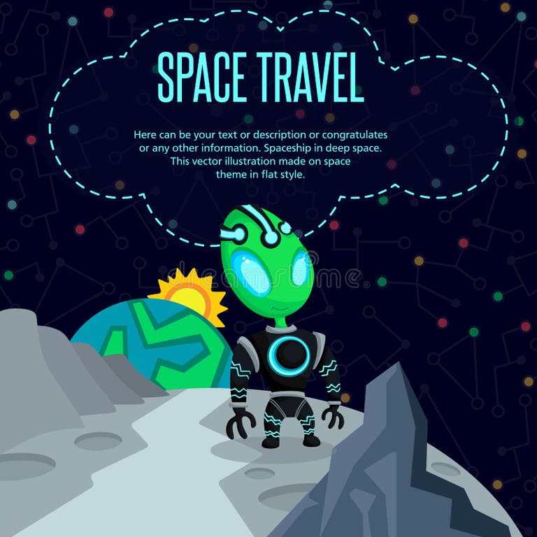 Space Travel. Vector Illustration in Style Flat Stock Vector ...
