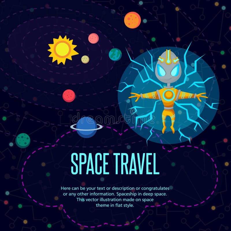 Space Travel. Vector Illustration in Style Flat Stock Vector ...