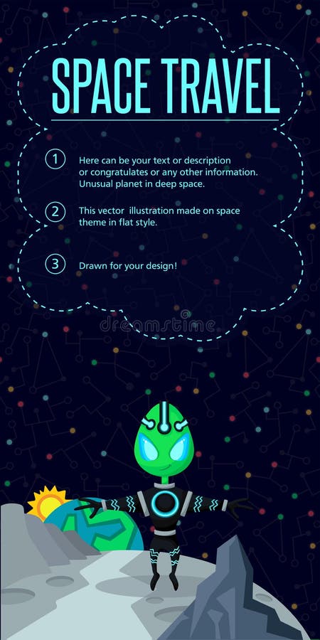 Space Travel. Vector Illustration in Style Flat Stock Vector ...