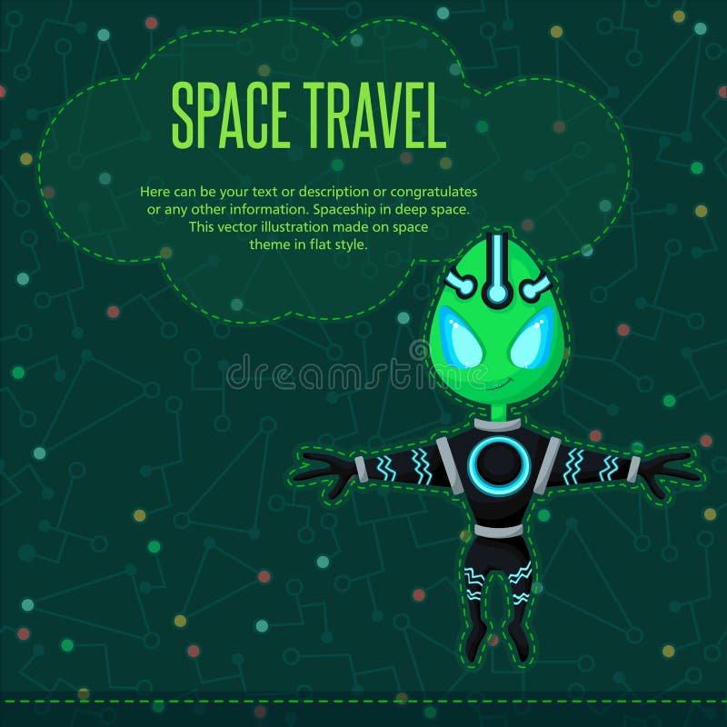 Space Travel. Vector Illustration in Style Flat Stock Vector ...