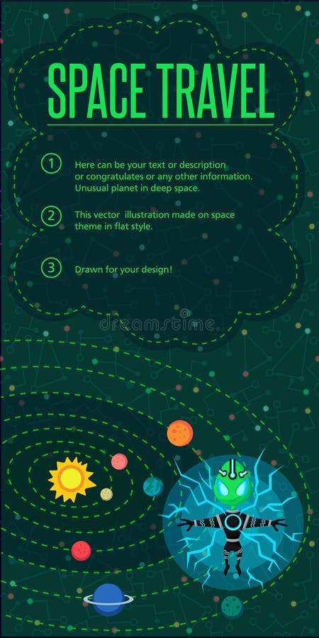 Space Travel. Vector Illustration in Style Flat Stock Vector ...