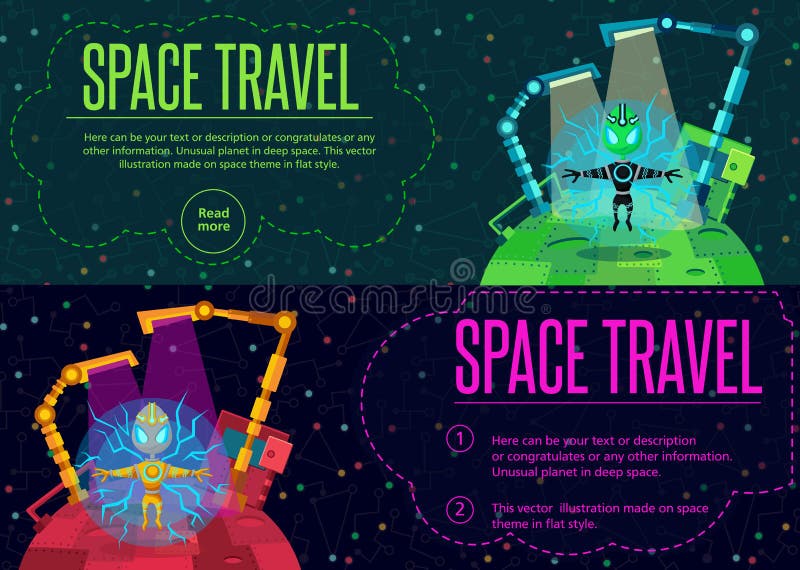 Space Travel. Vector Illustration in Style Flat Stock Vector ...