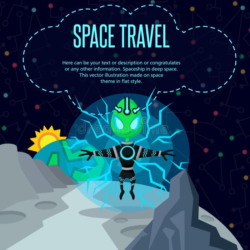 Space Travel. Vector Illustration in Style Flat Stock Vector ...