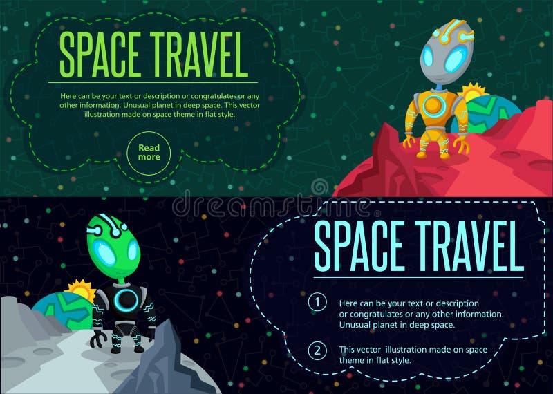 Space Travel. Vector Illustration in Style Flat Stock Vector ...