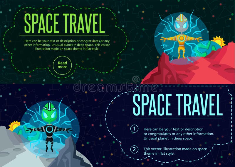 Space Travel. Vector Illustration in Style Flat Stock Vector ...