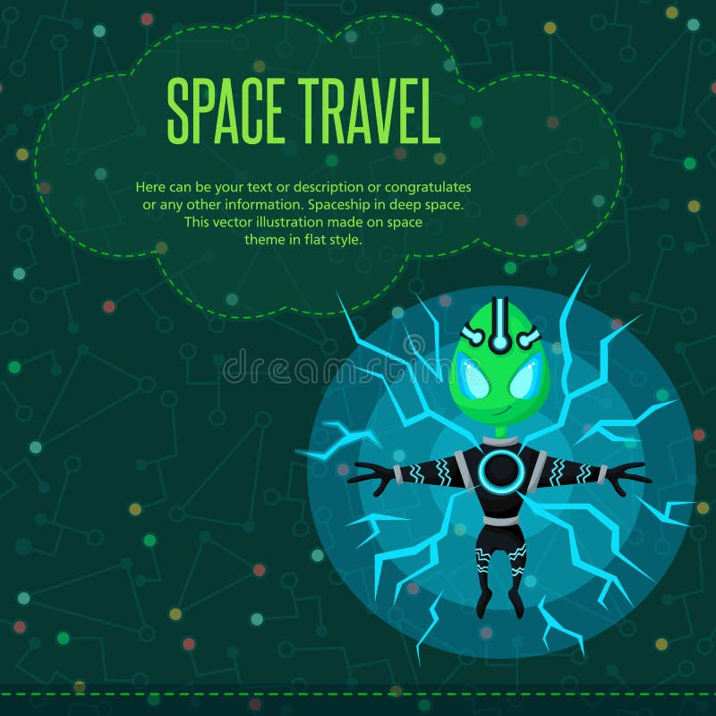 Space Travel. Vector Illustration in Style Flat Stock Vector ...
