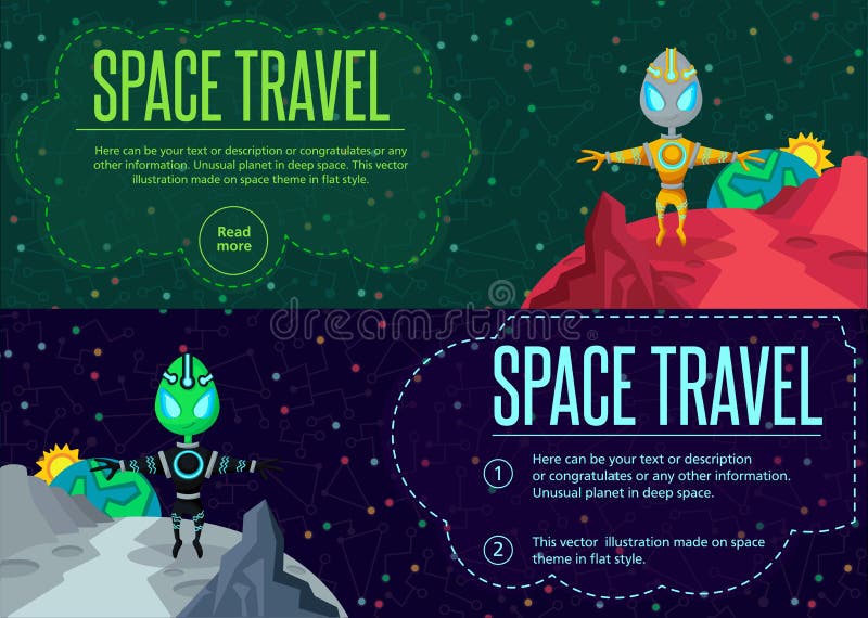 Space Travel. Vector Illustration in Style Flat Stock Vector ...